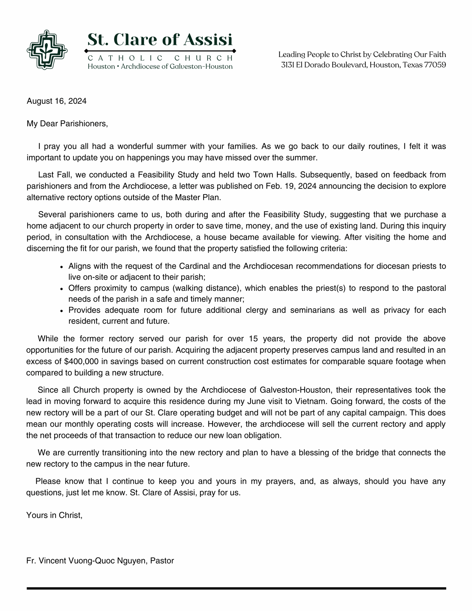 St Clare Parish - Houston, TX